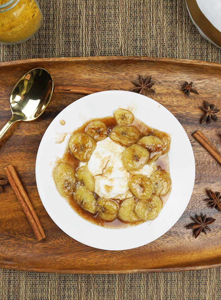 Chai-spiced caramelized bananas | Bijoux & Bits